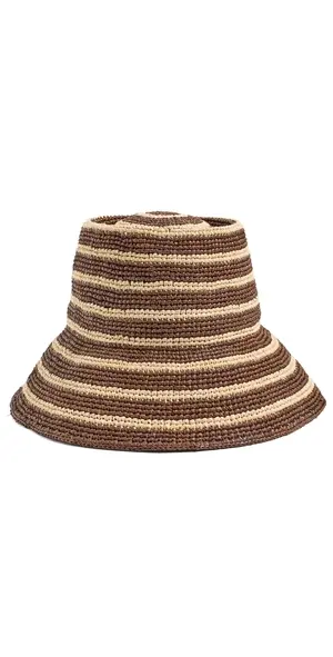 Janessa Leoné Felix Straw Hat - Walnut Stripe