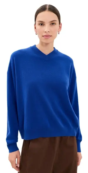 Staud Spencer Cashmere V-neck Sweater - Cobalt