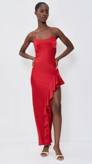 Alice + Olivia Palma Ruffle Slip Dress