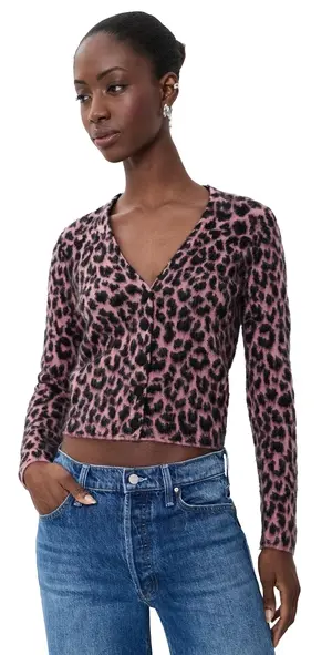 MOTHER The Baby Peek-a-boo Cardigan - Black/pink