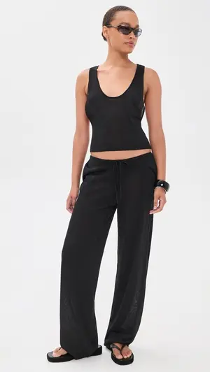Lioness Femme Metallic Knit Wide Leg Trousers