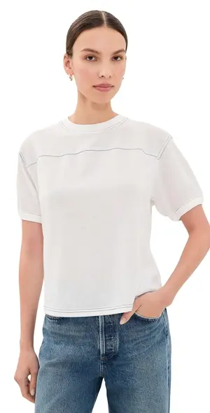 Good American The Gym Tee - Chalk