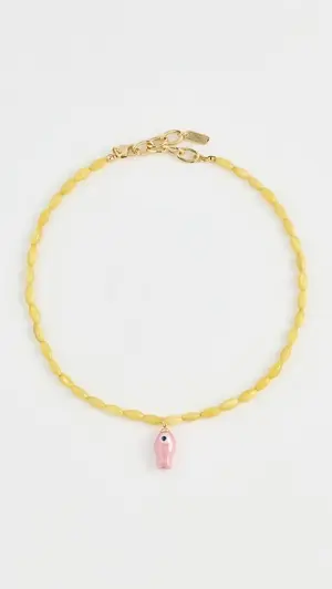 LOGAN TAY Beaded Fish Pendant Necklace