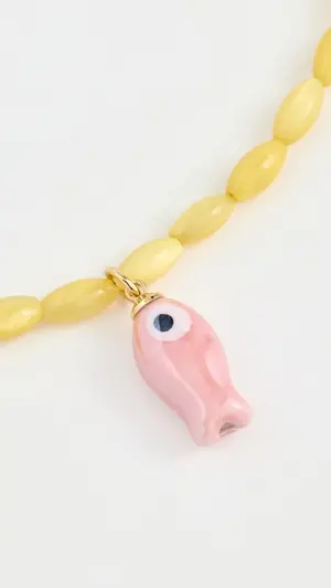 LOGAN TAY Beaded Fish Pendant Necklace