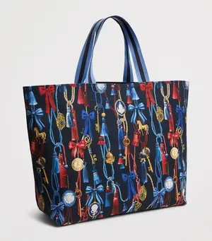 Harrods Large Tassel Tote Bag - Navy