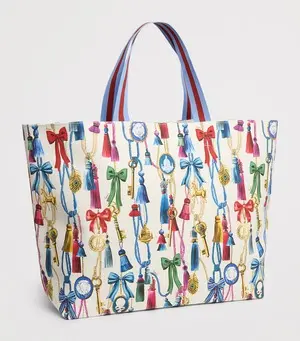 Harrods Large Tassel Tote Bag - Ivory
