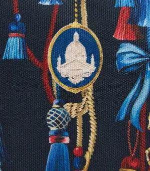 Harrods Medium Canvas Tassel Wash Bag - Navy