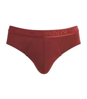 Emporio Armani Modal Logo Briefs - Red