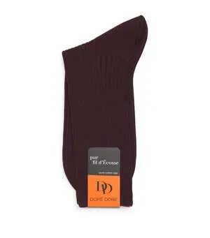 DORE DORE Mercerised Cotton Ribbed Socks - Red