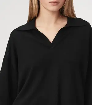 ALLSAINTS Wool Bern Open-neck Polo Shirt