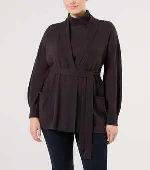 Marina Rinaldi Cashmere Tie-belt Cardigan