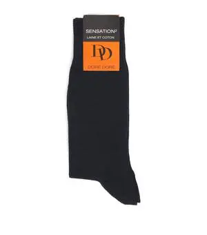 DORE DORE Merino-cotton Blend Socks - Navy