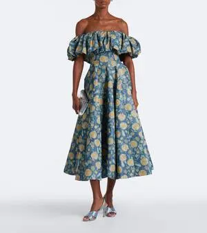 MARKARIAN Freesia Floral Off-shoulder Bustier Dress