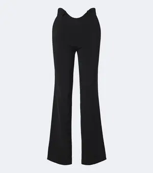 JEAN PAUL GAULTIER Jersey Wide-leg Pants - Black