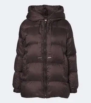 Max Mara Hooded Quilted Down Jacket - Brown