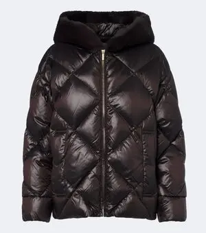 Max Mara Hooded Quilted Down Jacket - Brown