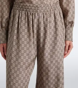 Gucci Gg Silk Crêpe De Chine Palazzo Pants