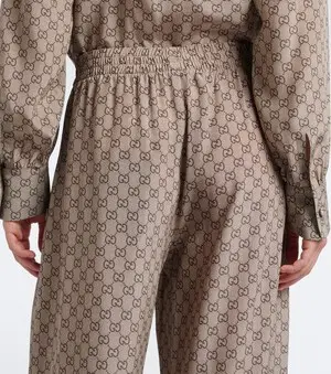 Gucci Gg Silk Crêpe De Chine Palazzo Pants