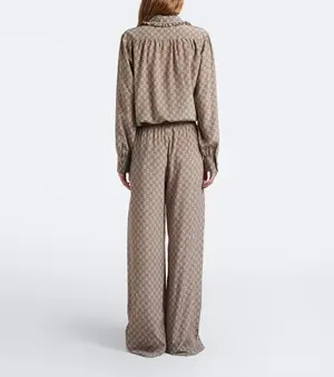 Gucci Gg Silk Crêpe De Chine Palazzo Pants