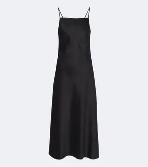 JOSEPH Cloe Silk Satin Midi Dress - Black