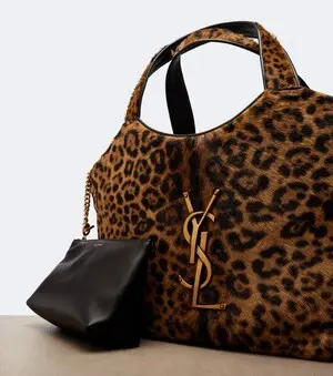 Saint Laurent Icare Leopard-print Calf Hair Shopper