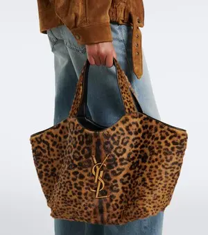 Saint Laurent Icare Leopard-print Calf Hair Shopper