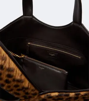 Saint Laurent Icare Leopard-print Calf Hair Shopper Bag