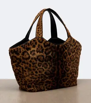 Saint Laurent Icare Leopard-print Calf Hair Shopper Bag