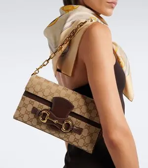 Gucci Horsebit Ristretto Shoulder Bag - Beige