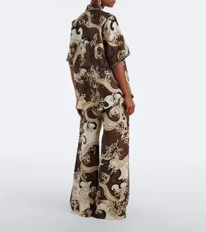 ALEMAIS Otis Printed Linen Wide-leg Pants - Multicoloured