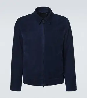 Brioni Suede Blouson Jacket - Blue