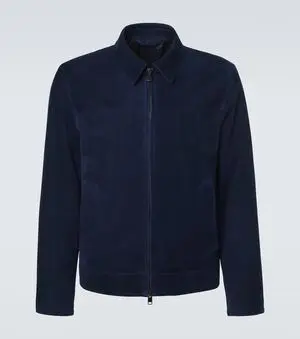 Brioni Navy Suede Blouson Jacket