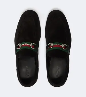 Gucci Como Horsebit Suede Loafers