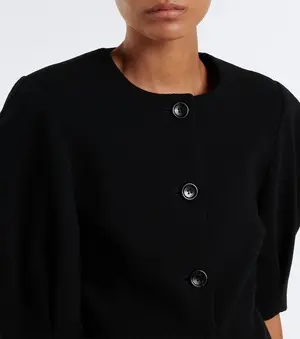 Max Mara Jersey Jacquard Puff Sleeve Jacket