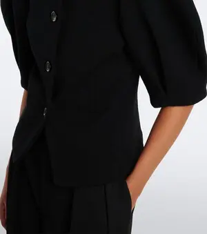Max Mara Jersey Jacquard Puff Sleeve Jacket
