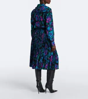 Gucci Floral Pleated Silk Midi Skirt