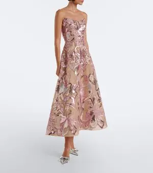 Elie Saab Embellished Tulle Bustier Dress