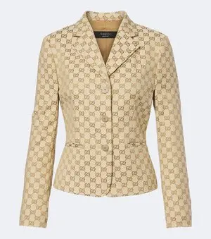 Gucci Gg Canvas Cotton-blend Blazer - Beige