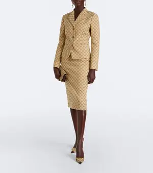 Gucci Gg Canvas Cotton-blend Blazer