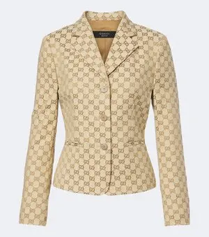 Gucci Gg Canvas Cotton-blend Blazer - Beige