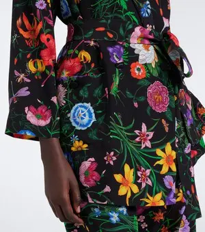 Gucci Flora Belted Silk Crêpe De Chine Shirt