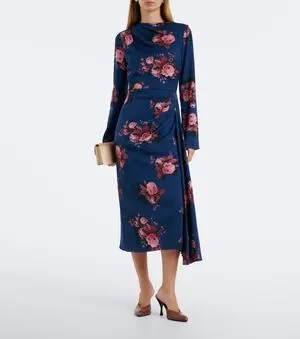 Erdem Floral Cady Midi Dress