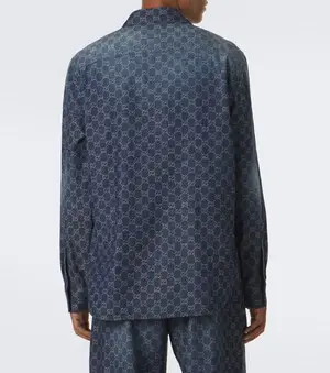 Gucci Gg Cotton Chambray Jacquard Shirt