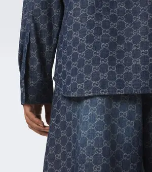 Gucci Gg Cotton Chambray Jacquard Shirt