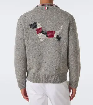 Thom Browne Hector Intarsia Wool And Mohair Cardigan
