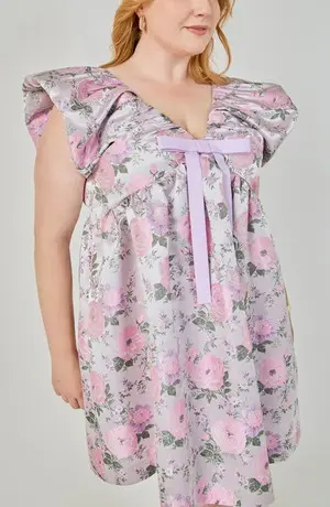 Endless Rose Bow Jacquard Minidress