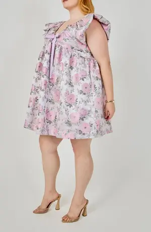 Endless Rose Bow Jacquard Minidress
