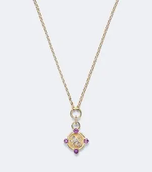 FOUNDRAE Resilience Blossom Necklace In 18kt Yellow With Diamonds And Amethysts