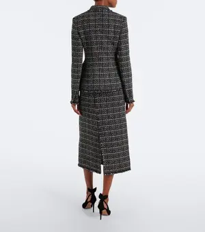 Erdem Checked Cotton-blend Tweed Maxi Skirt