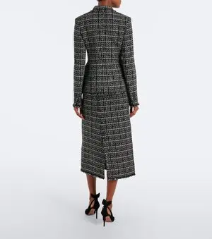 Erdem Checked Cotton-blend Tweed Pencil Skirt